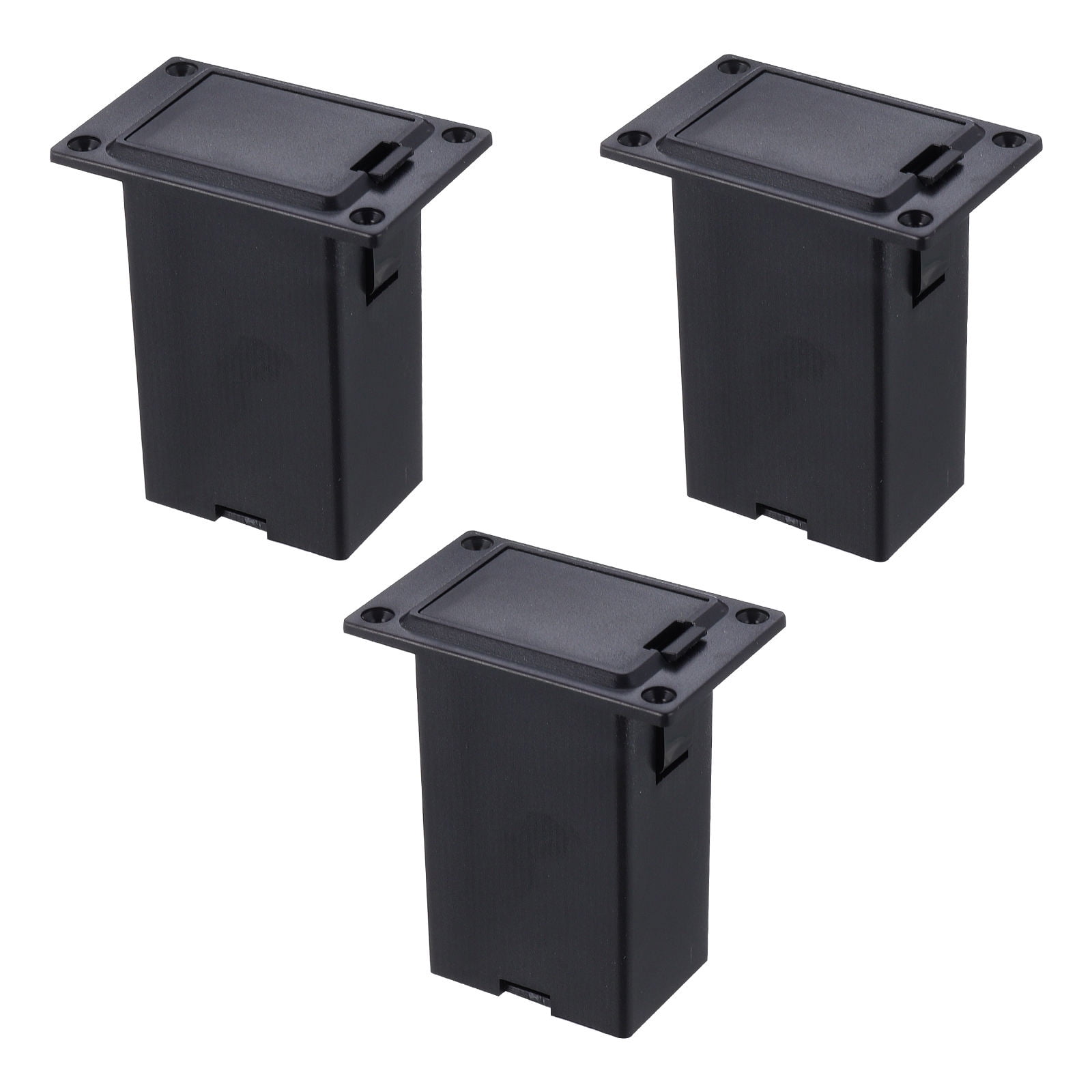 WORGEOUS 3Set Black Rectangular Battery Box for Guitar Accessory with ...