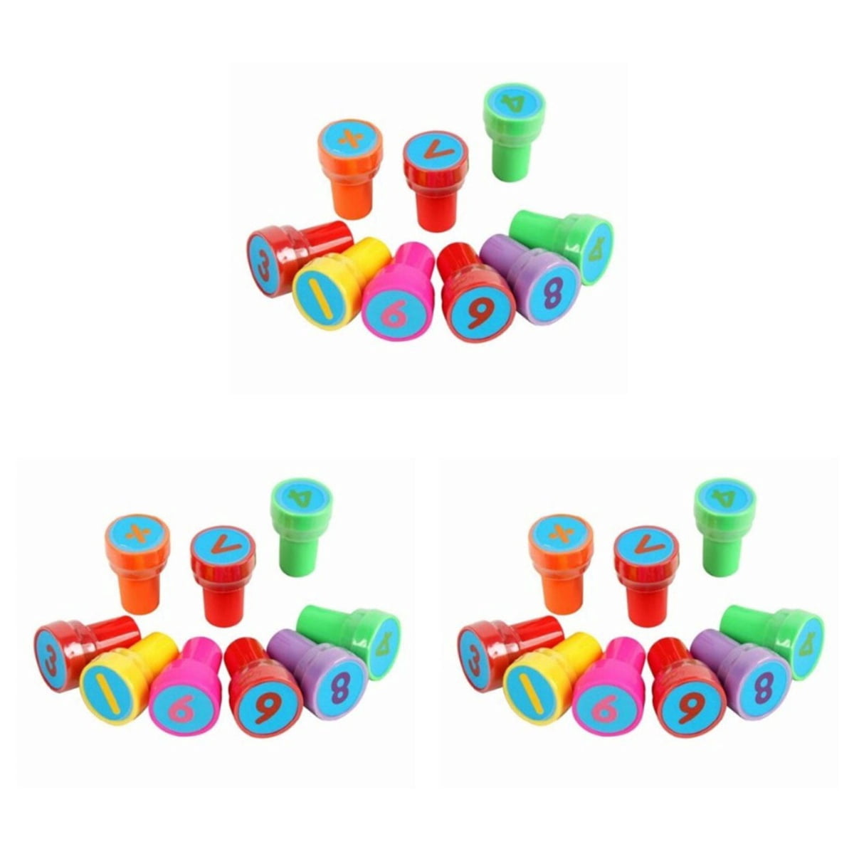 GETAJGHSD 3 Sets Plastic Stamps for Kids Learning Tool Cartoon Shapes ...