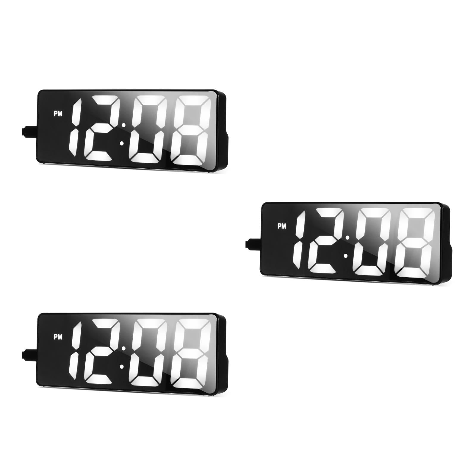 WORGEOUS 3pcs Alarm Clock Digital Clock Led Clock Digital Large Display ...