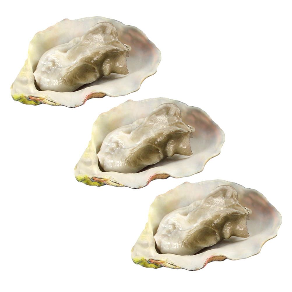 WORGEOUS 3pcs Artificial Shellfish Seafood Oysters Model Restaurant ...