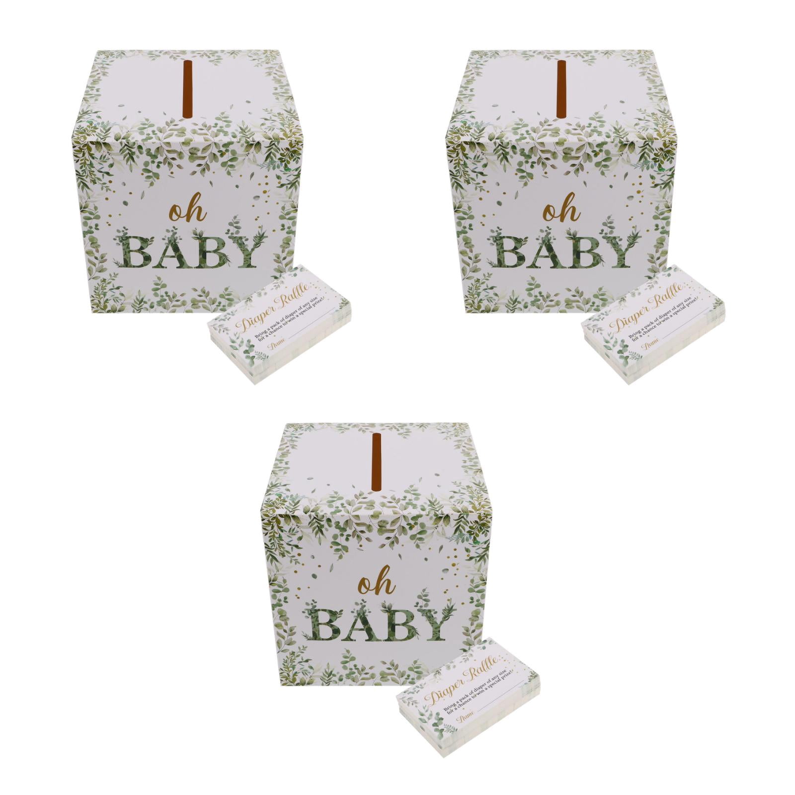 WORGEOUS 3pcs Baby Shower Raffle Box 50 Diaper Raffle Tickets And Box ...