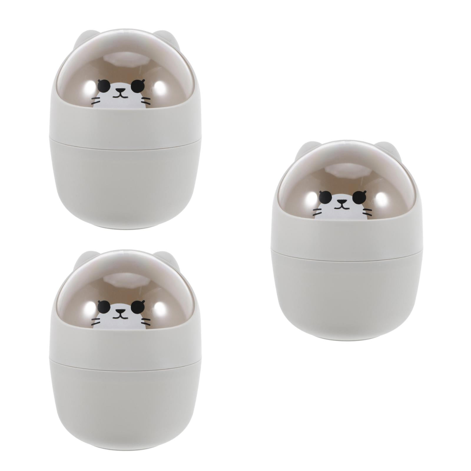 WORGEOUS 3pcs Bear Shaped Countertop Wastebasket Kawaii Desk Trash Can ...