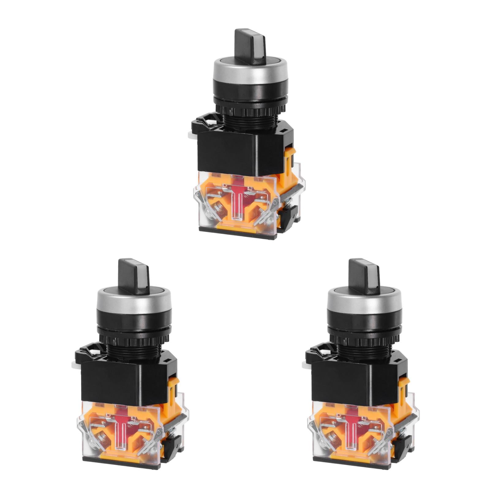 WORGEOUS 3pcs Changeover Selector Switch 2-Position Self Lock Rotary ...