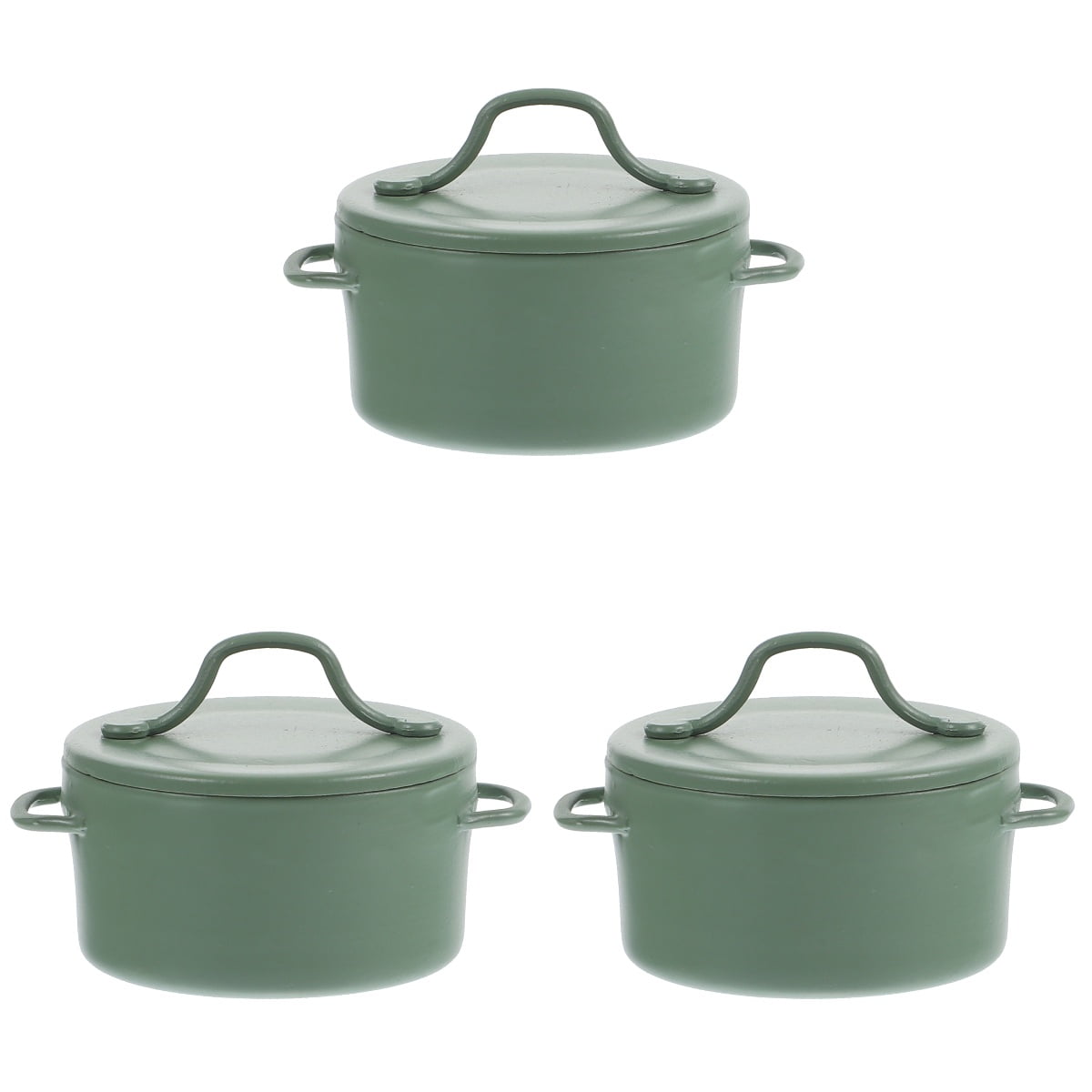 WORGEOUS 3pcs Doll House Mini Pot Miniature Cooking Pot Decor Kitchen ...