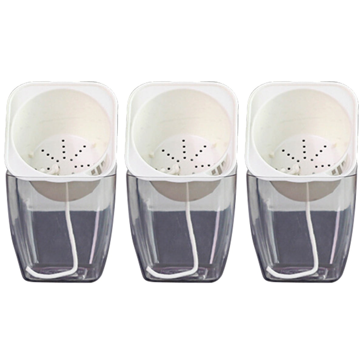 WORGEOUS 3pcs Double Deck Planter Transparent Indoor Garden Stylish ...