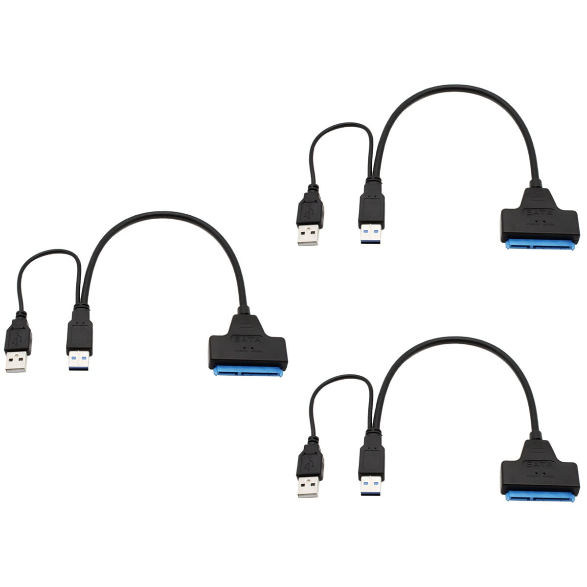 WORGEOUS 3pcs Dual USB3.0 to Adapter Cord 22pin 2.5 Inch Hard Drive ...
