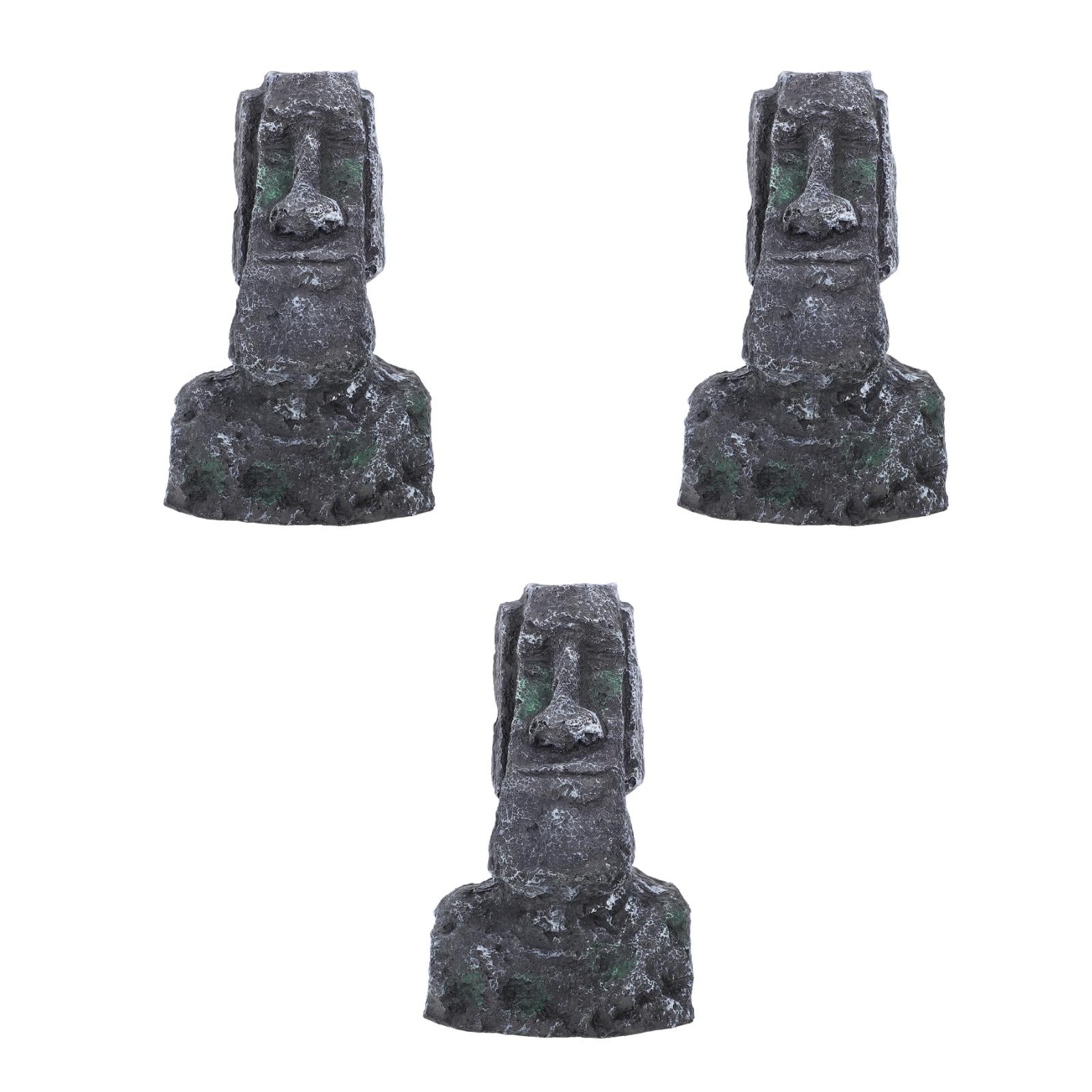 WORGEOUS 3pcs Easter Island Head Statue Moai Statue Decor Resin Decor ...