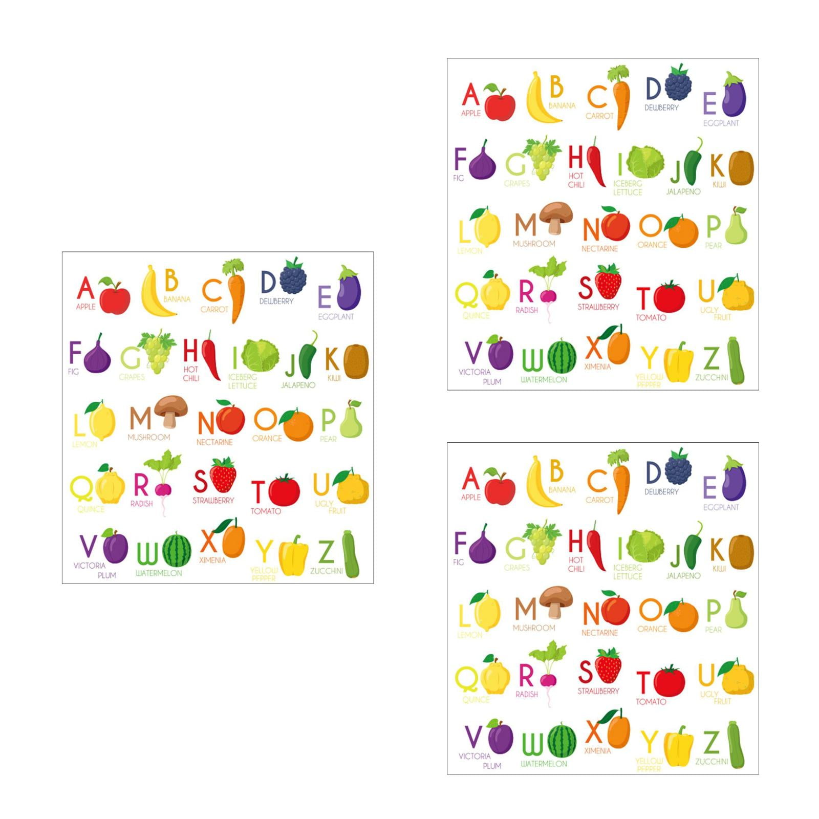 WORGEOUS 3pcs English Alphabet Self-Adhesive Stickers For Kids Abc ...