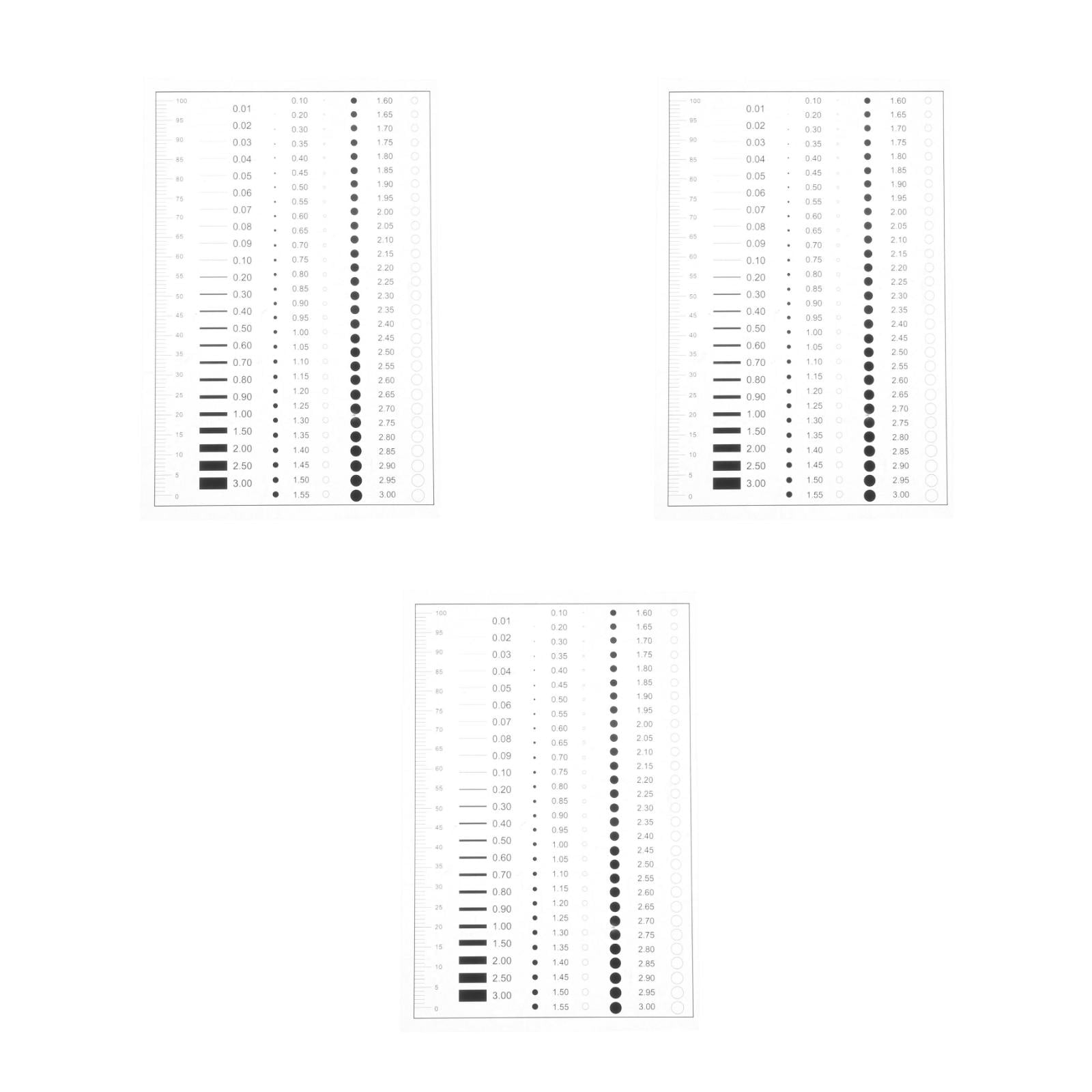 WORGEOUS 3pcs Flaw Detection Gauge Estimation Chart Tool High Precision ...