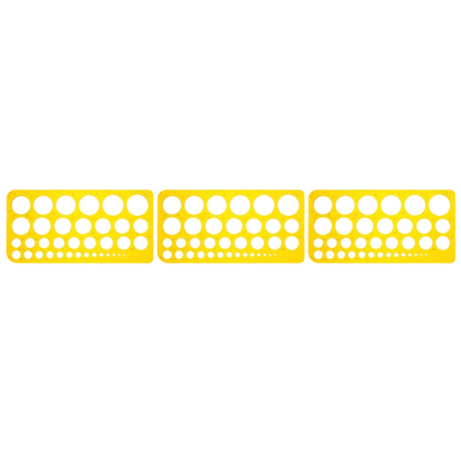 WORGEOUS 3pcs Geometric Drawing Template Ruler Form Work Draft Ruler ...
