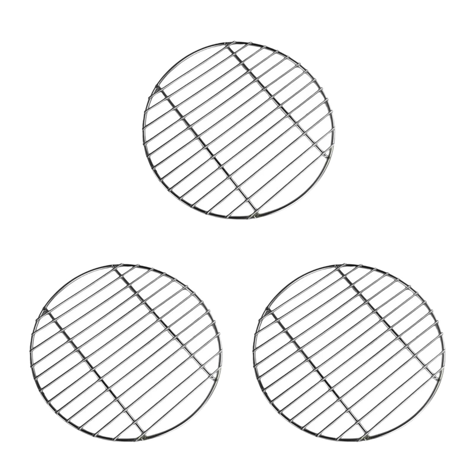 WORGEOUS 3pcs Household Grill Grate Round Barbecue Grate Stainless ...