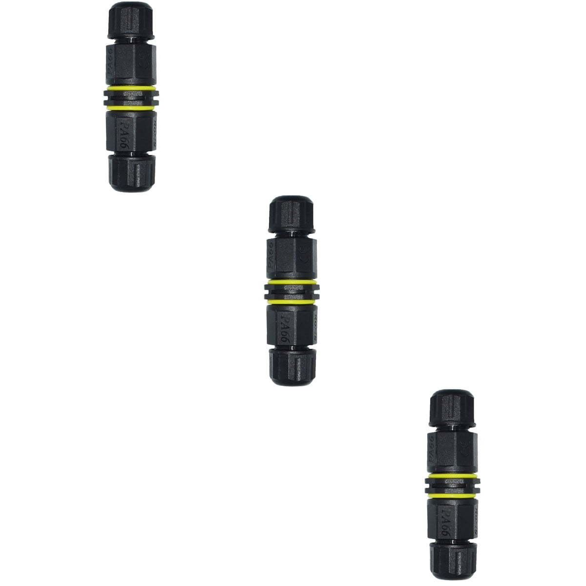 WORGEOUS 3pcs IP68 Waterproof Connector 3 Pin 2 Way Cable Terminal ...