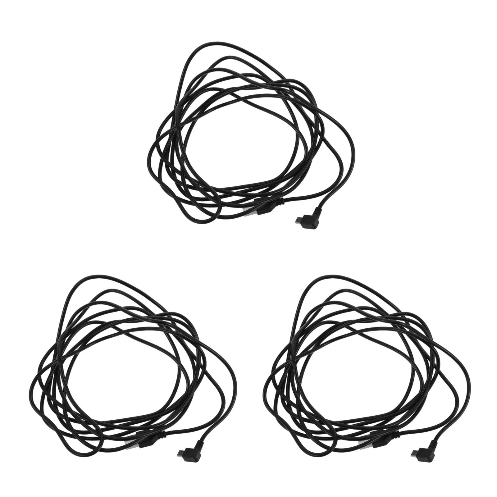 WORGEOUS 3pcs Long USB Charger Cord 90 Degree Right Angle USB Charger Cable for Car DVR Dash Cam ...