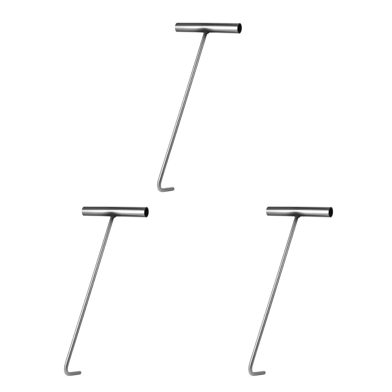 WORGEOUS 3pcs Manhole Cover Hook Stainless Steel Rolling Door Hook T ...