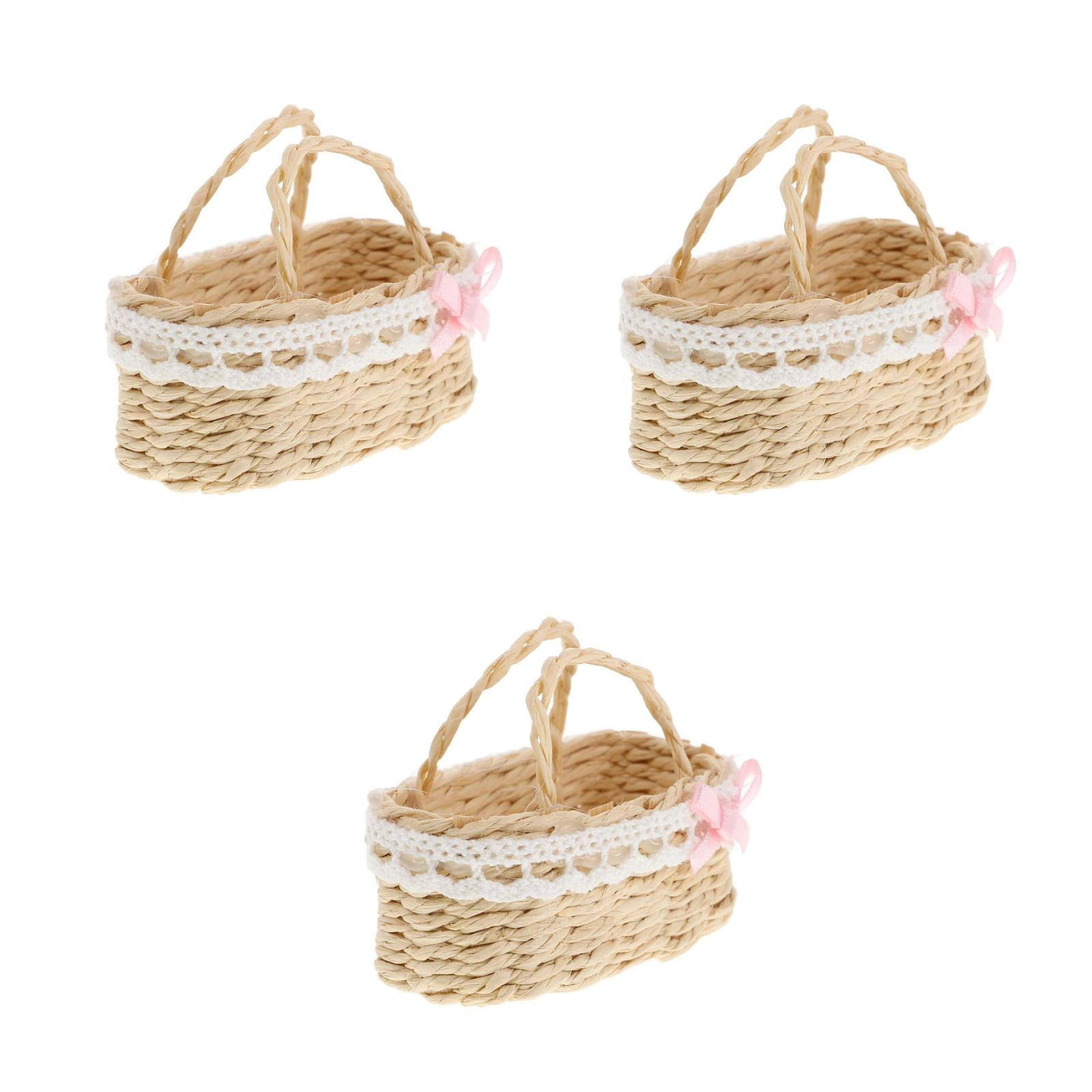 WORGEOUS 3pcs Mini Basket Model Small Hanging Basket Dollhouse Toy Mini ...