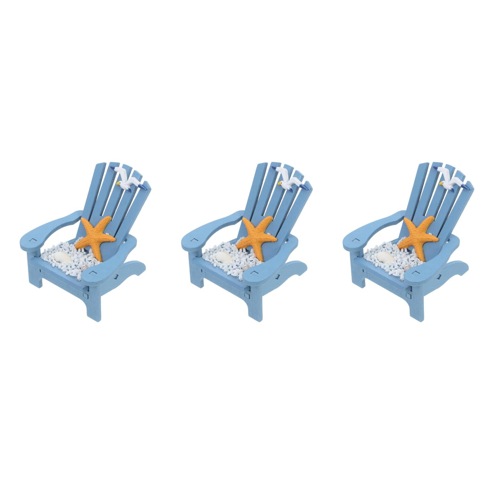 WORGEOUS 3pcs Mini Beach Chair Dollhouse Miniatures Accessory Miniature ...