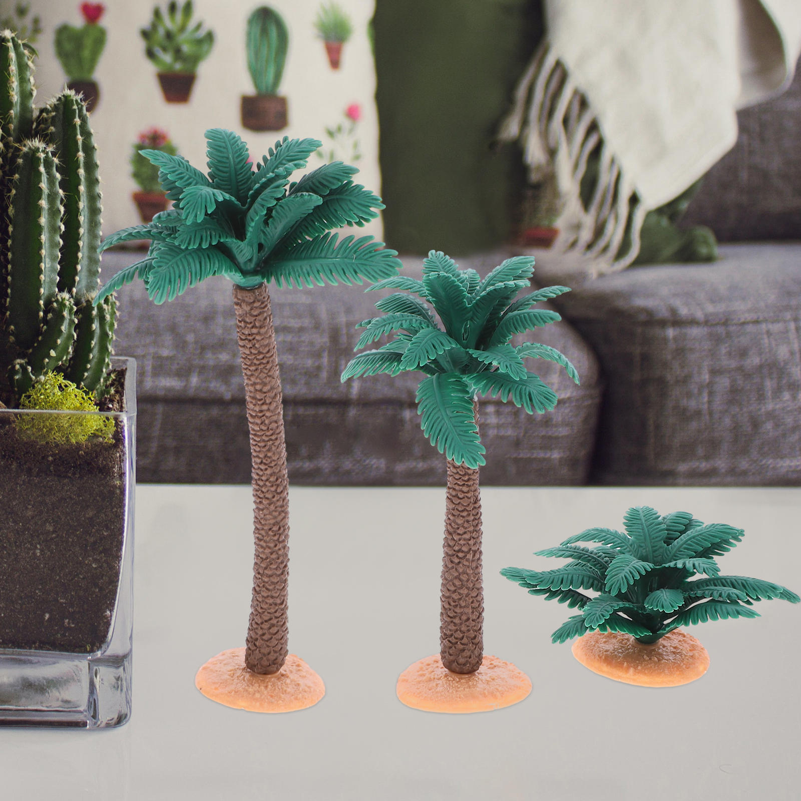 BESTYASH 3Pcs Lifelike Simulation Tree Models Green Landscape for Home ...