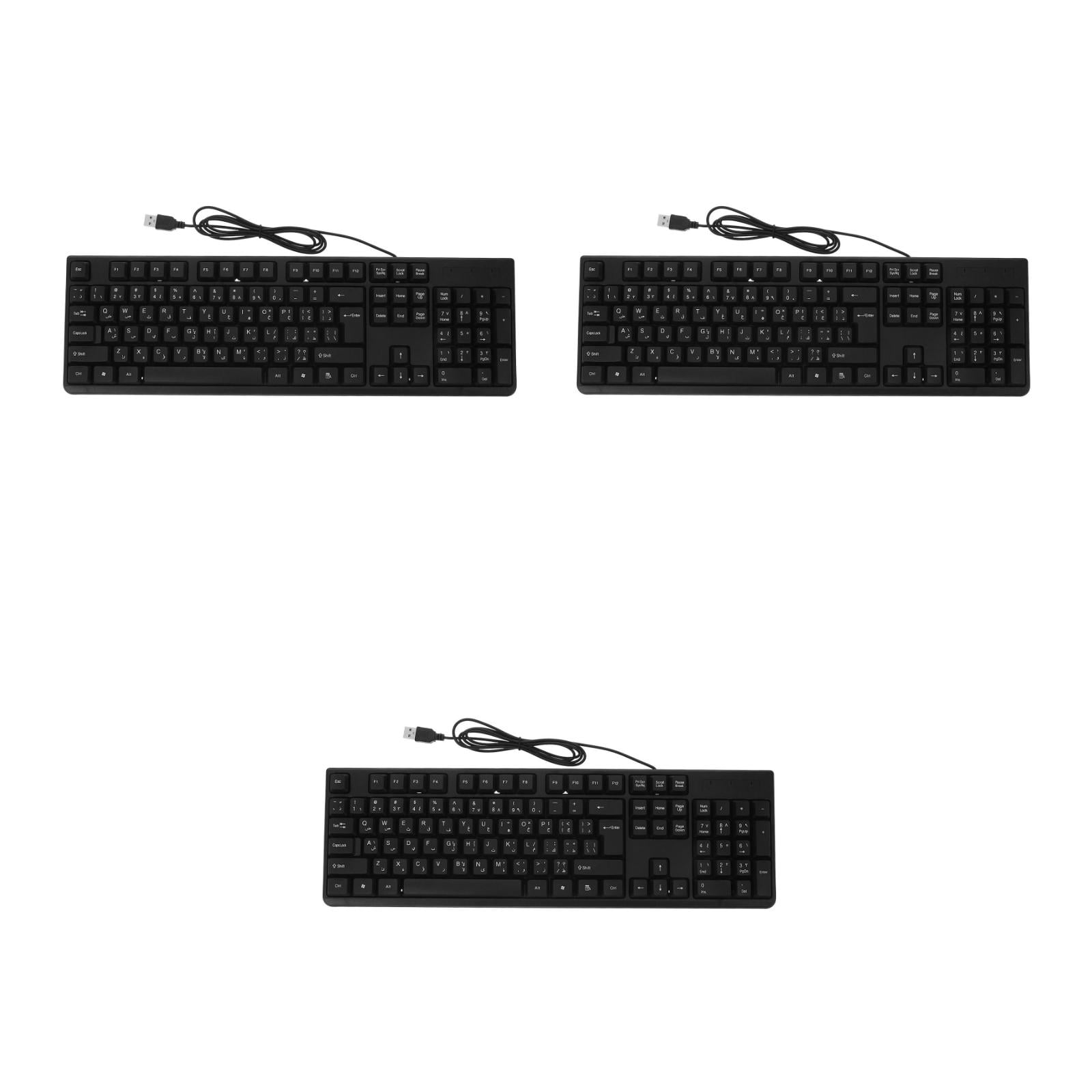 WORGEOUS 3pcs Office Keyboard USB Full Size Keyboard Wired Character ...