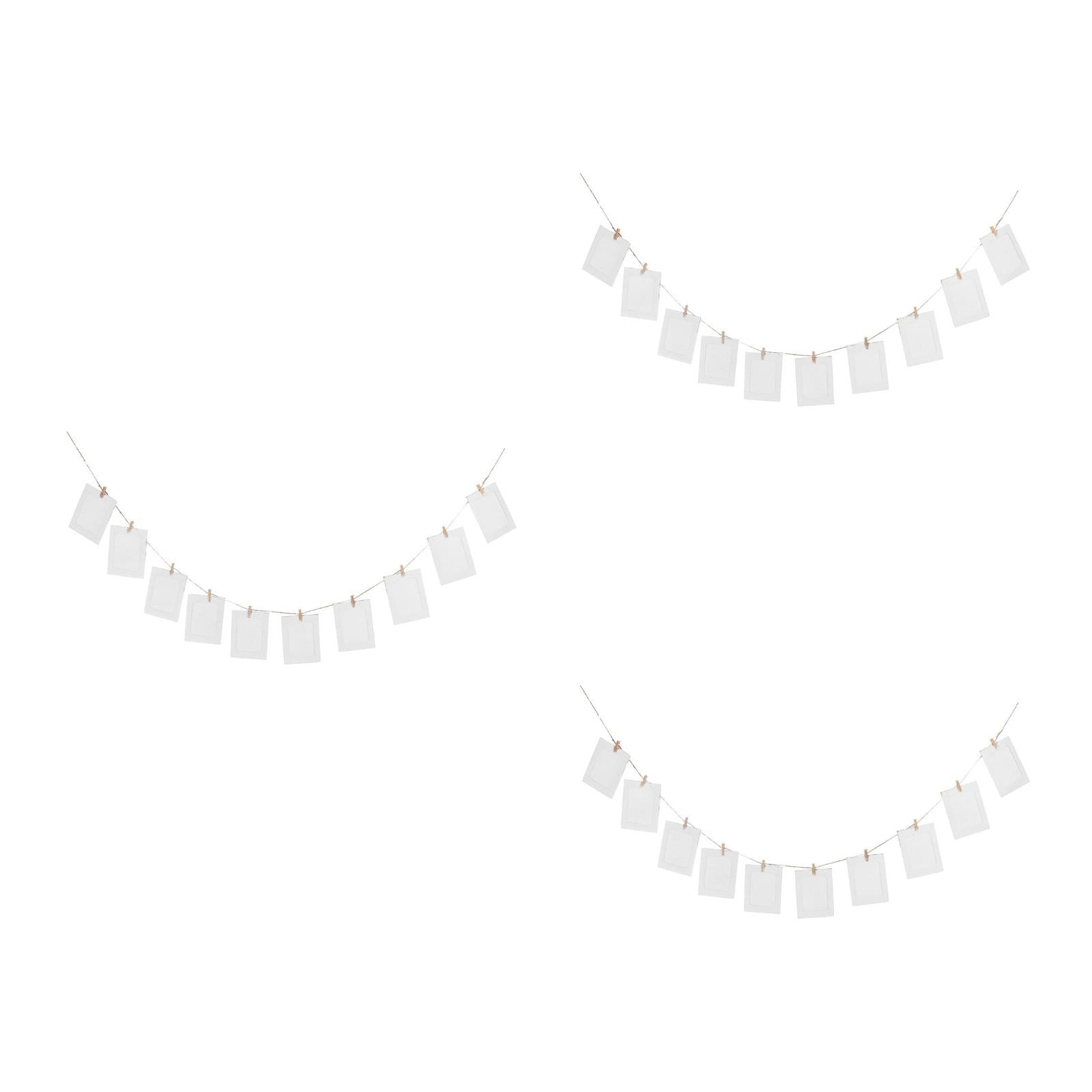 WORGEOUS 3pcs Photo Frame Strings Rope Clips Kraft Paper Photo Frames ...