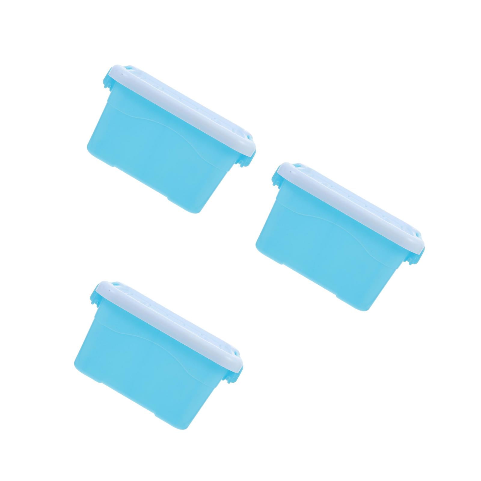 WORGEOUS 3pcs Plastic Storage Box With Lid And Handle Kids Toy Box ...