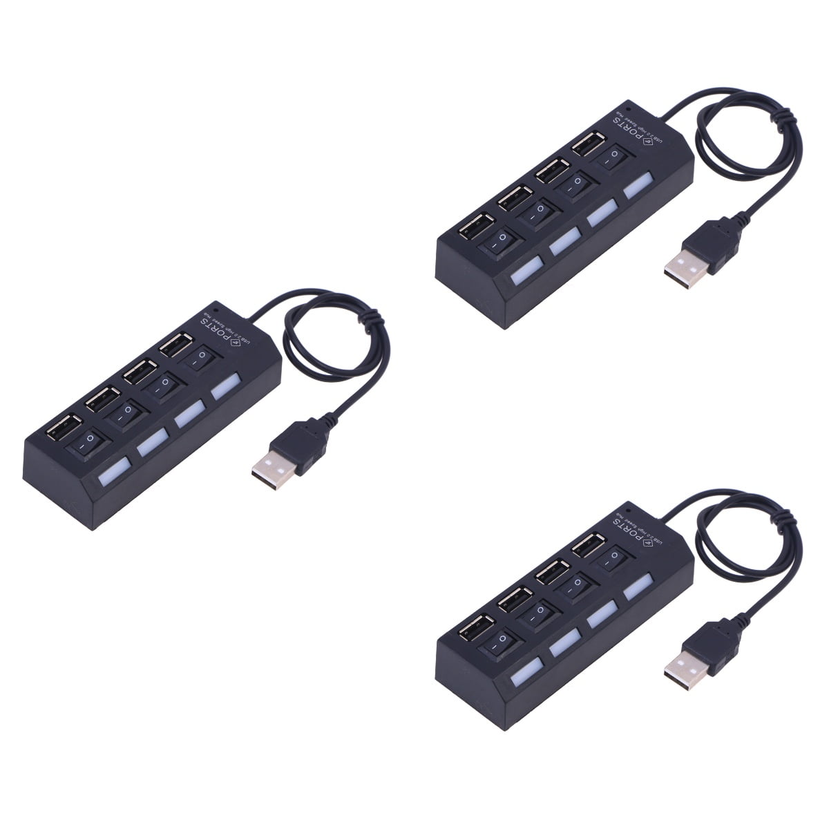WORGEOUS 3pcs Portable USB Hub 4 Ports USB 2.0 High Data Expansion Hub ...