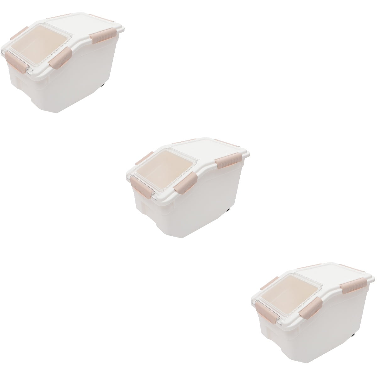 WORGEOUS 3pcs Rice Storage Container with Wheels Seal Locking Lid ...