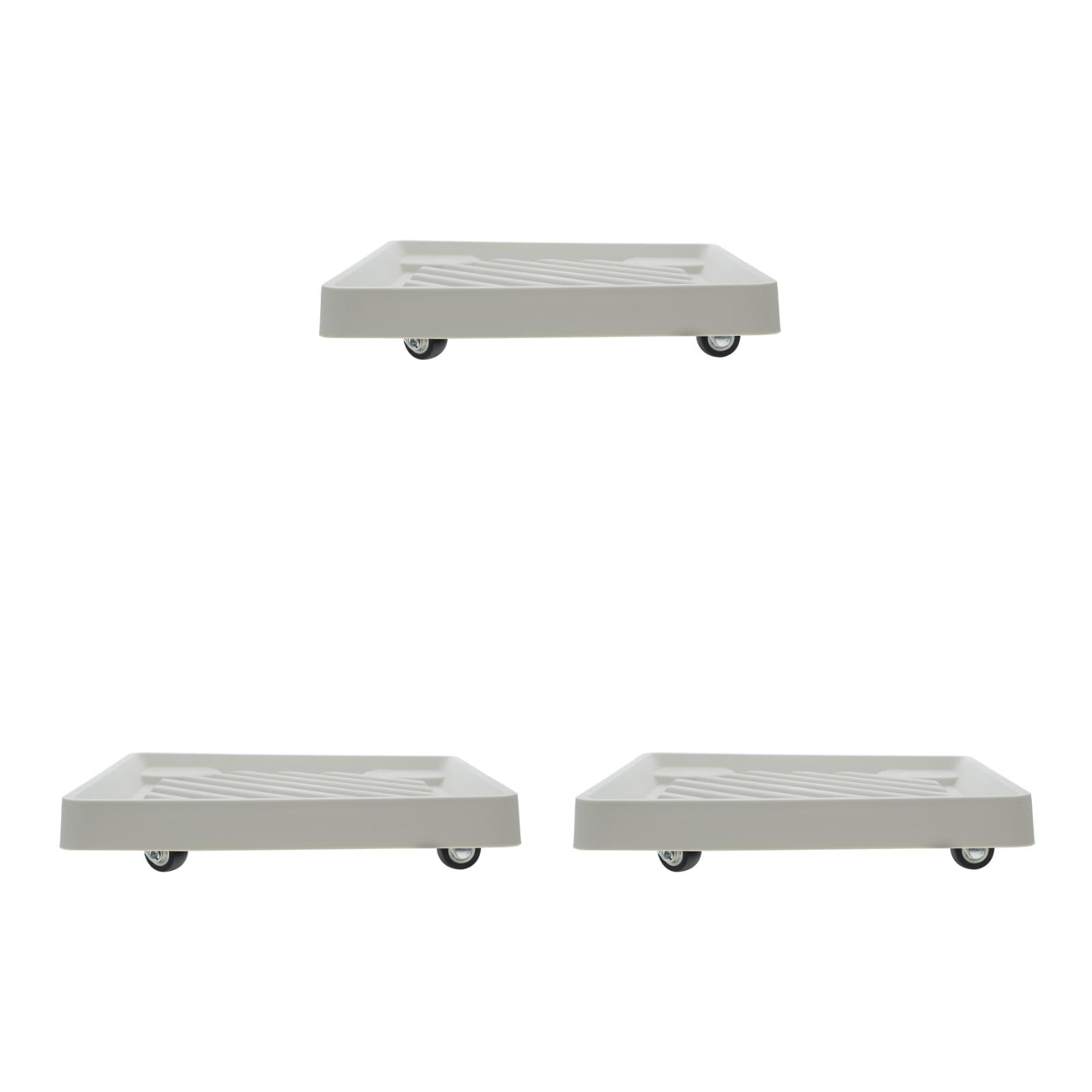 WORGEOUS 3pcs Rolling Plant Stand with Wheels Square Flowerpot Tray ...