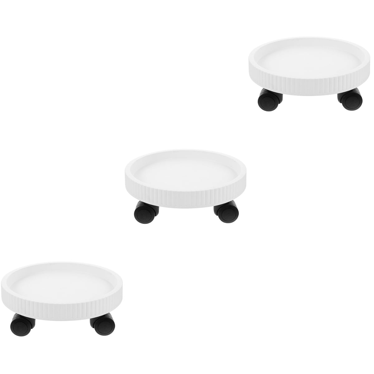 WORGEOUS 3pcs Rolling Plant Tray Planter Holder Round Flower Pot Moving ...