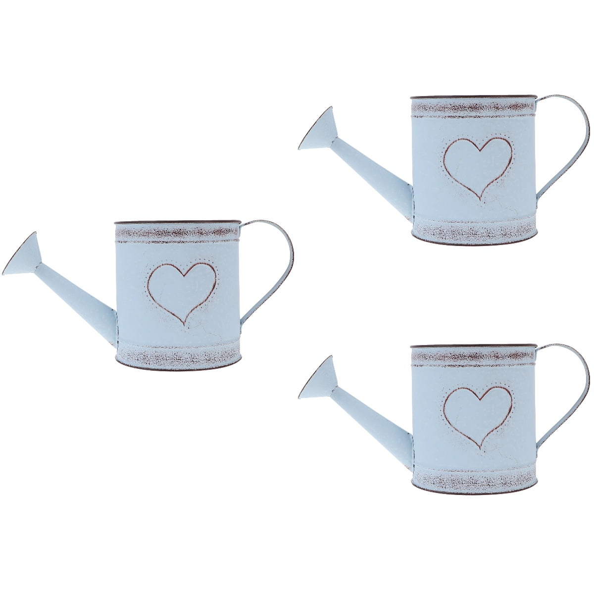 WORGEOUS 3pcs Rustic Watering Can Galvanized Water Can Pot Metal ...
