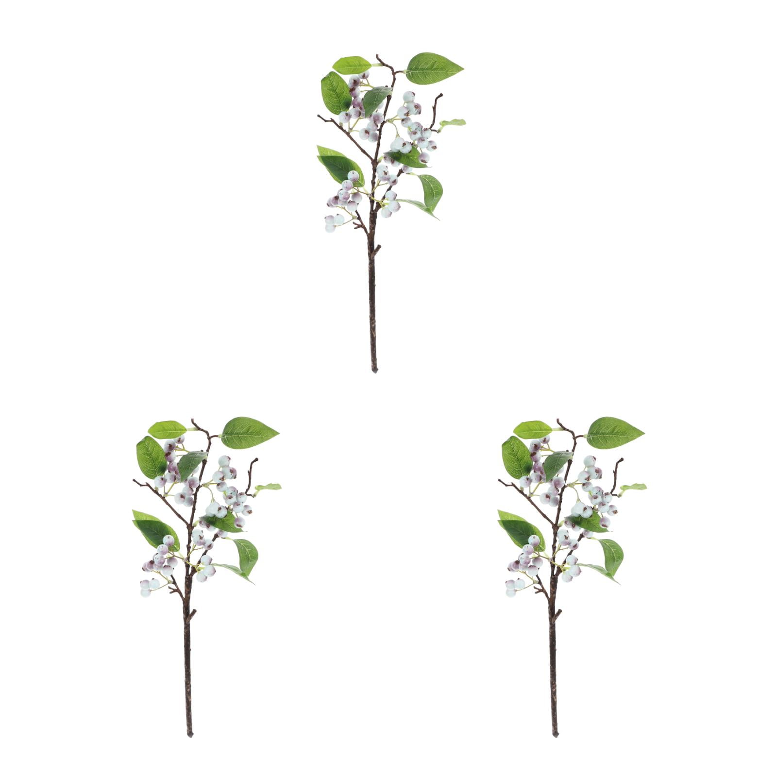 WORGEOUS 3pcs Simulation Berry Branch Pick Realistic Fake Branch Stem ...