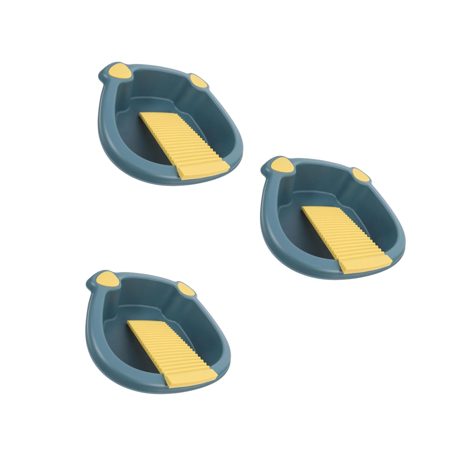 WORGEOUS 3pcs Small Washing Bucket With Washboard Laundry Tub Foot ...