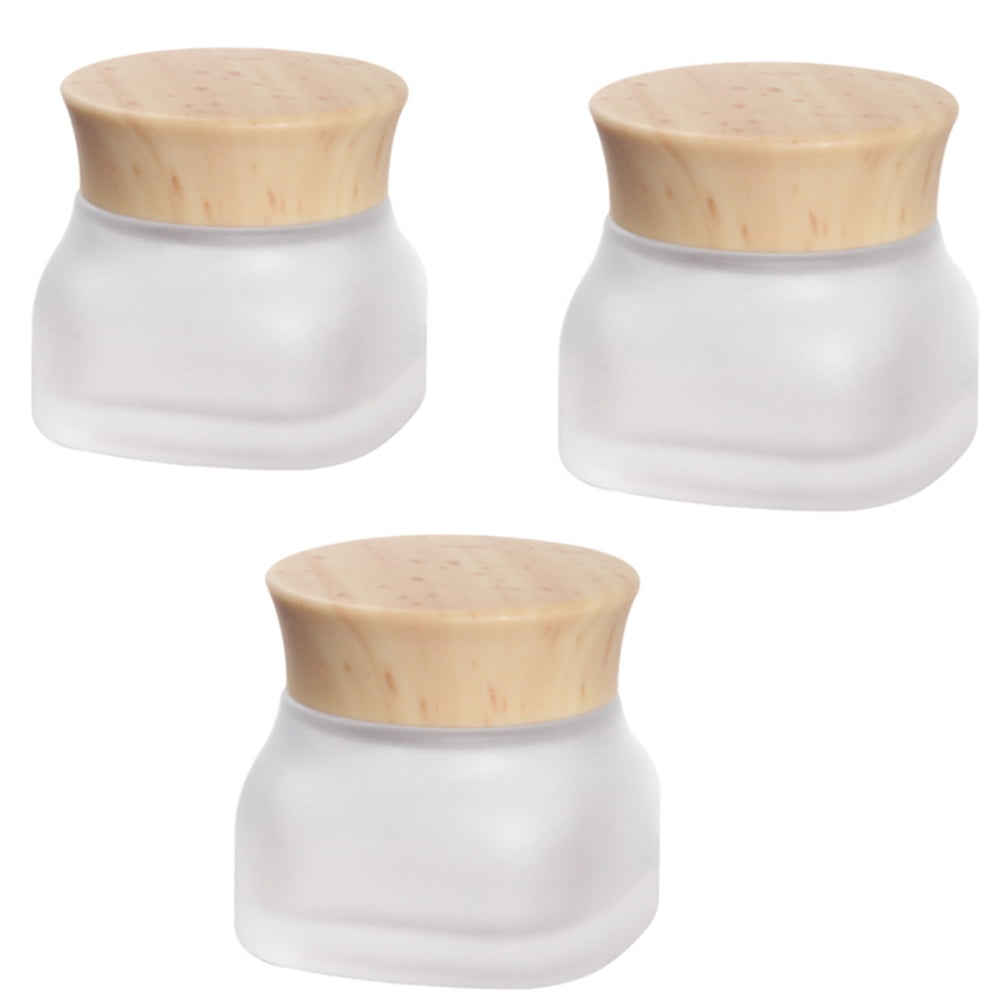 WHAMVOX Transparent Glass Cosmetic Storage Jar with Lid for Powder ...