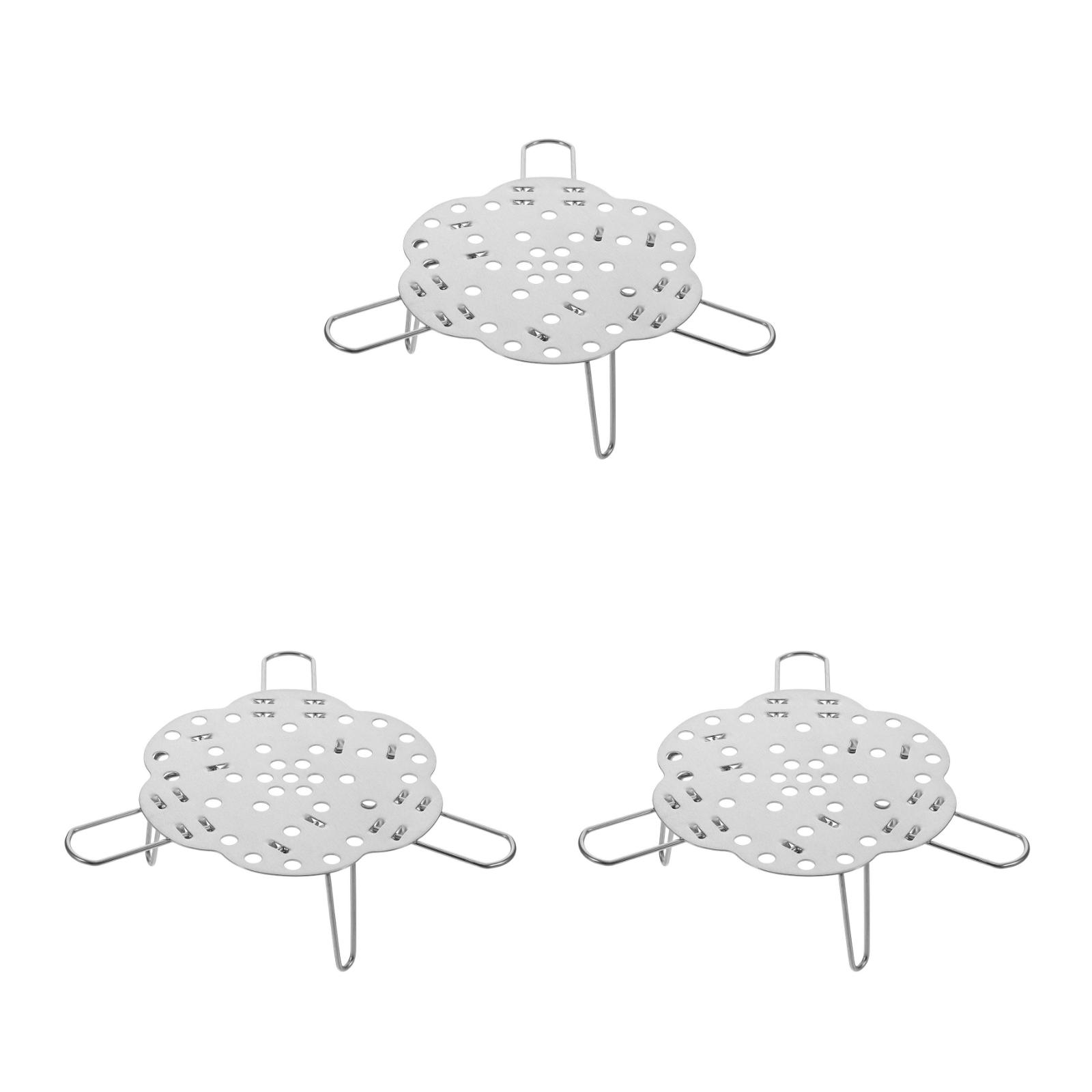 WORGEOUS 3pcs Stainless Steel Steamer Basket For Pot Foldable Steaming ...
