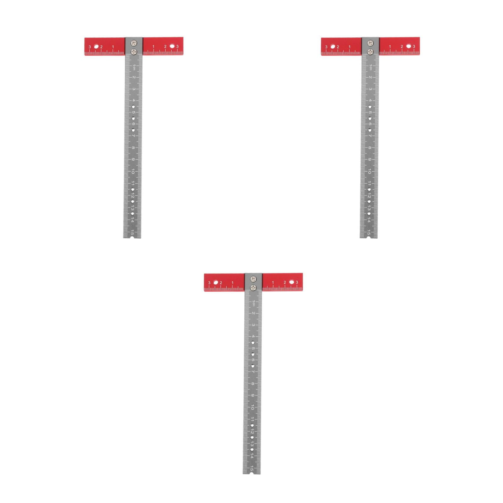 WORGEOUS 3pcs T Shaped Measuring Ruler Aluminum Alloy Ruler Precision ...