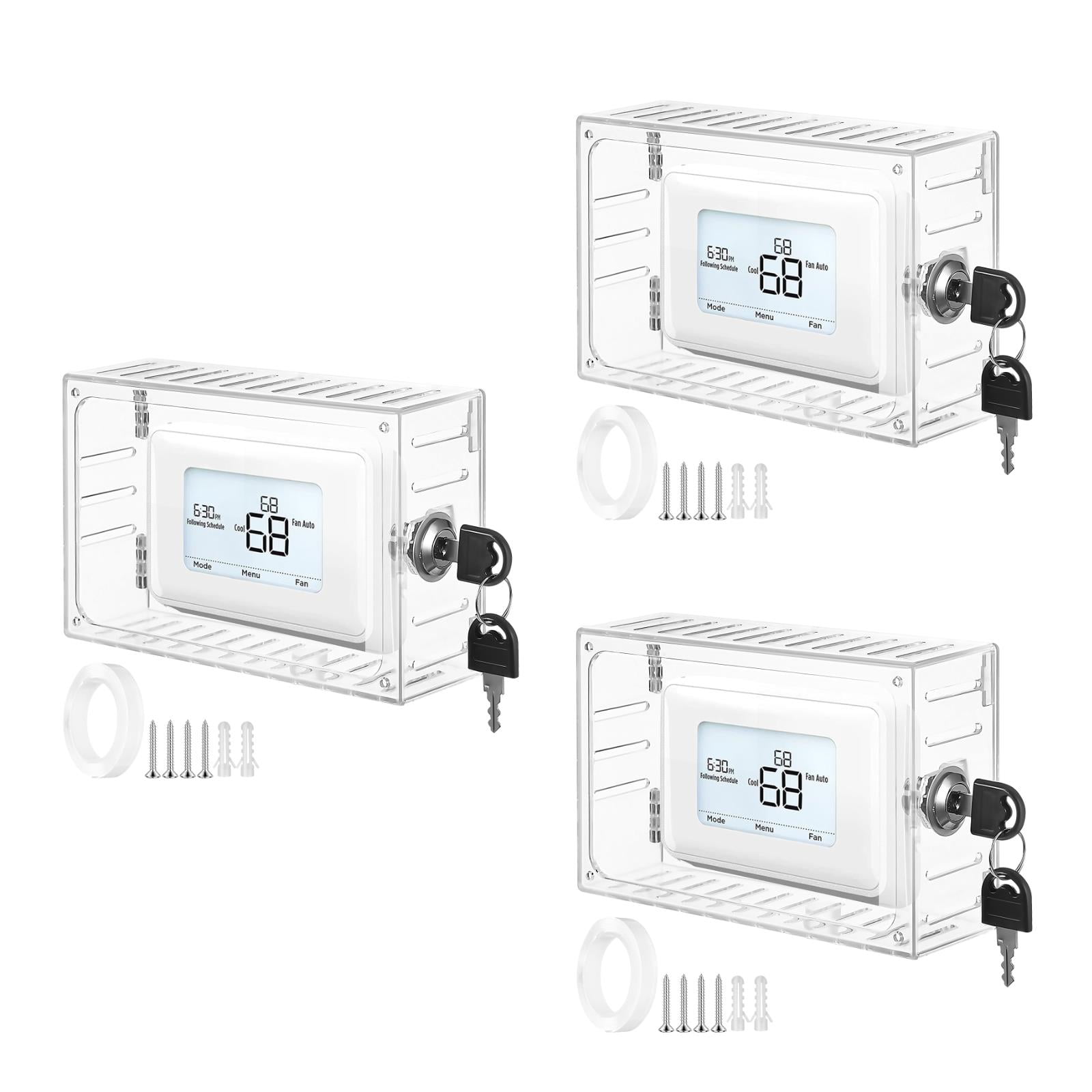 WORGEOUS 3pcs Thermostat Cover Thermostat Lock Box Ac Lock Box Cover ...