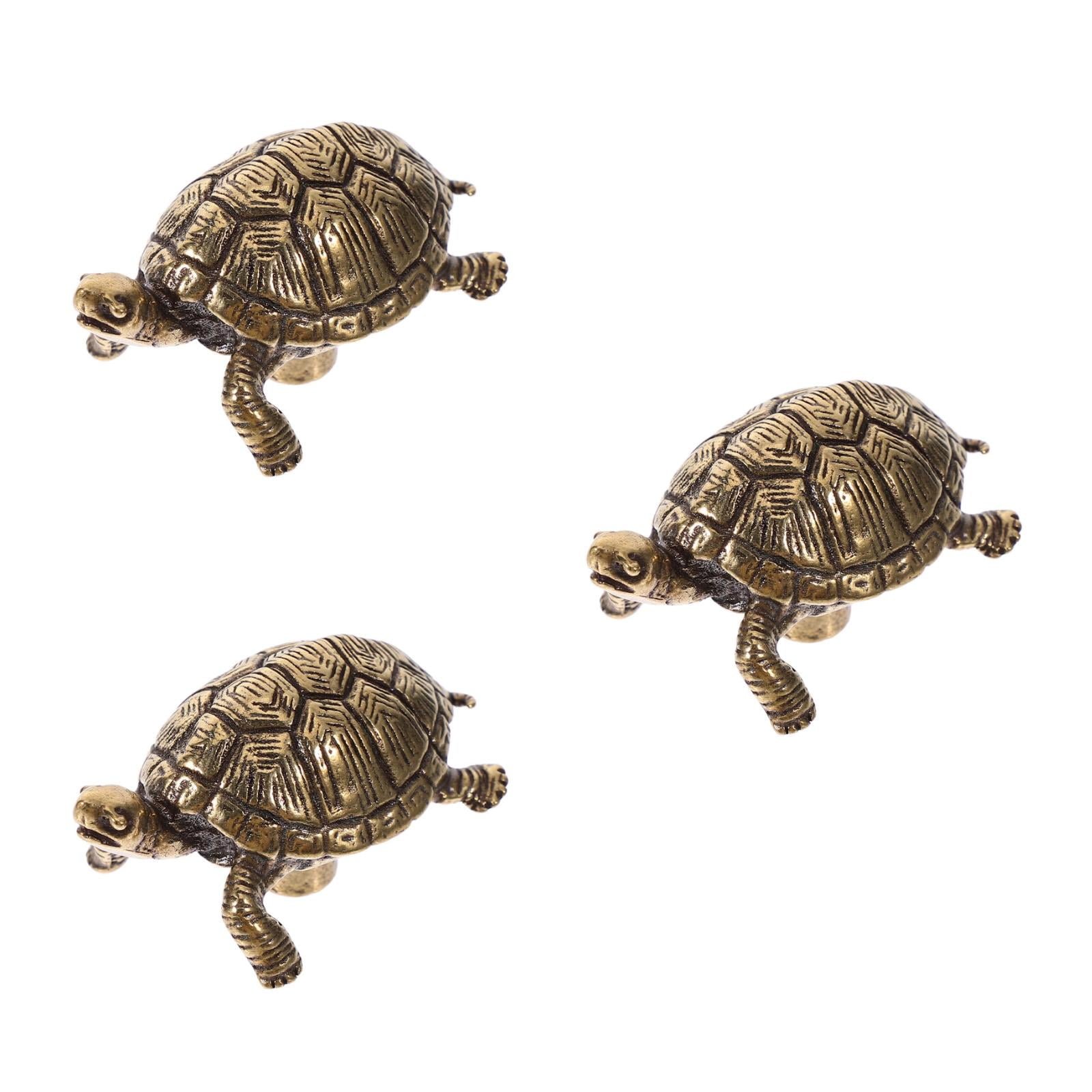 WORGEOUS 3pcs Vintage Brass Turtle Door Handle Unique Tortoise Cabinet ...