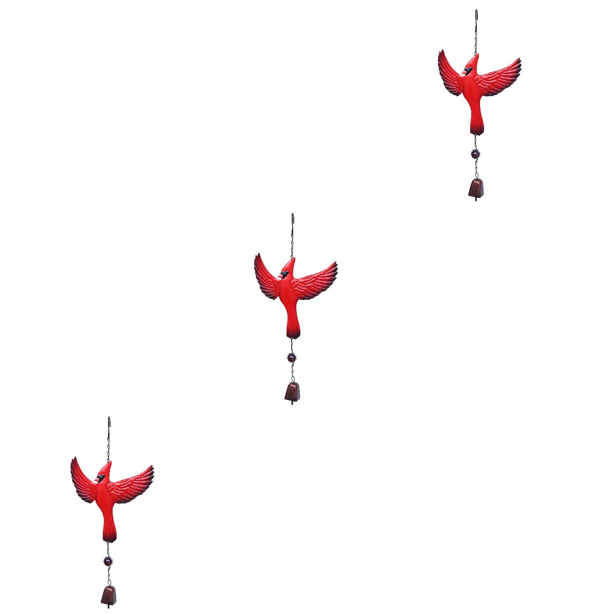 WORGEOUS 3pcs Wall Hanging Iron Bell Wind Chime Bird Pendant Art Crafts ...