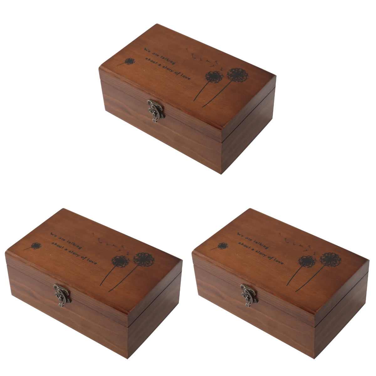 WORGEOUS 3pcs Wooden Sewing Kit Box Wood Sewing Needle Storage Case ...