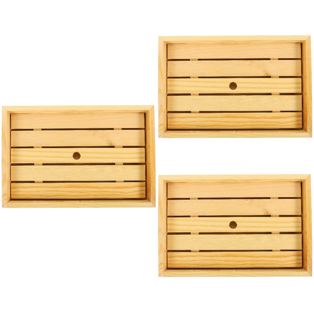 WORGEOUS 3pcs Wooden Sushi Tray Japanese Style Sushi Case Sushi Display ...