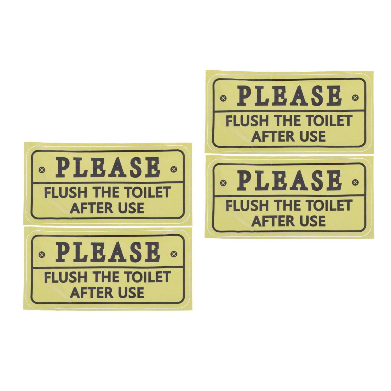 WORGEOUS 4 PCS Please Flush Toilet Sign Waterproof Bathroom Etiquette ...