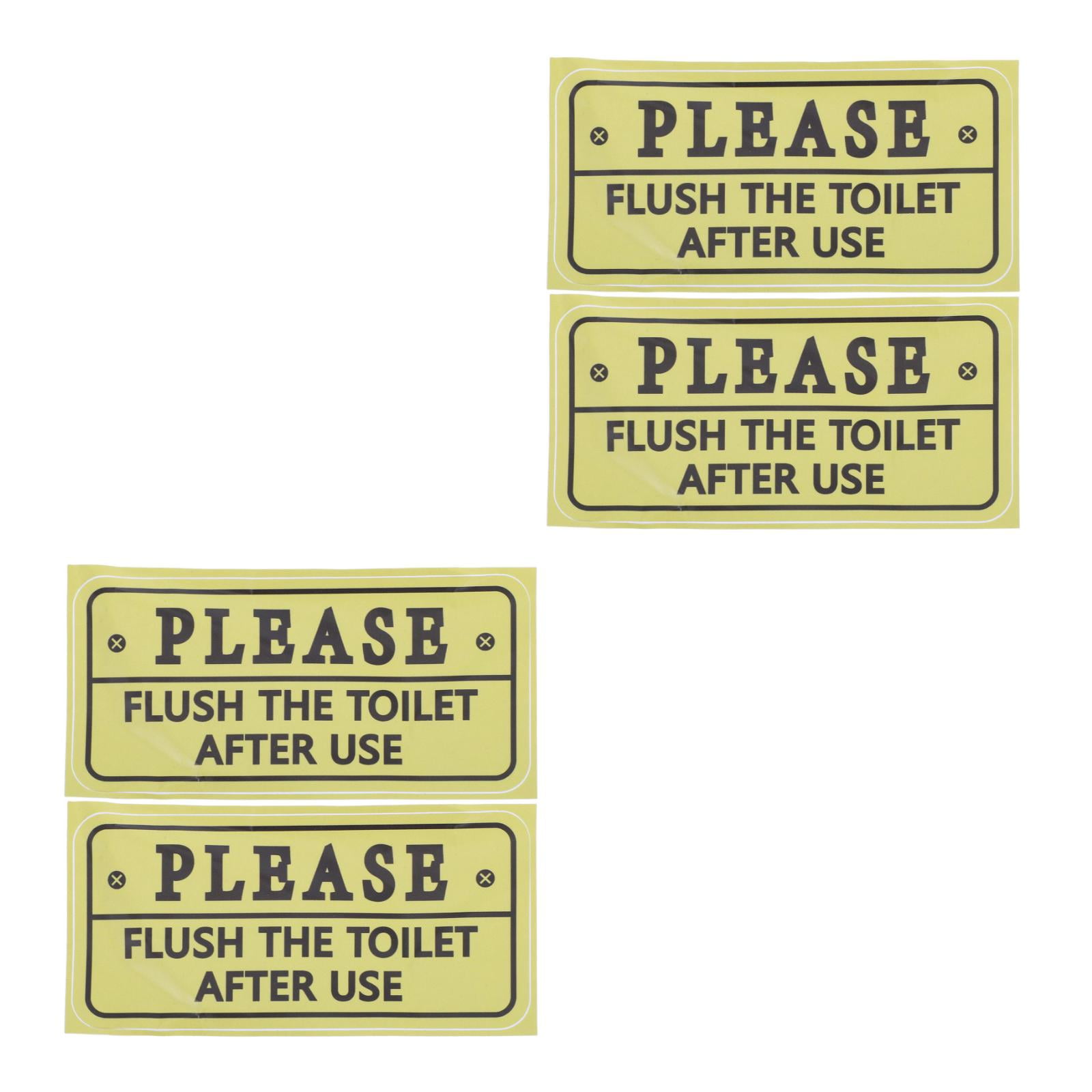 WORGEOUS 4 PCS Please Flush Toilet Sign Waterproof Bathroom Etiquette ...
