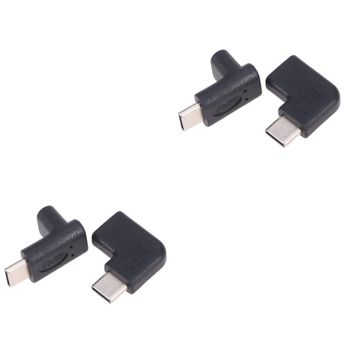 WORGEOUS 4 PCS Right Angled Type-C Male to Female USB Adapter Converter ...