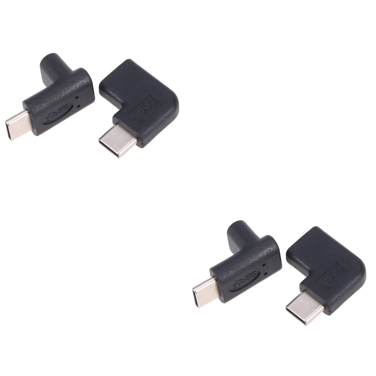 WORGEOUS 4 PCS Right Angled Type-C Male to Female USB Adapter Converter ...