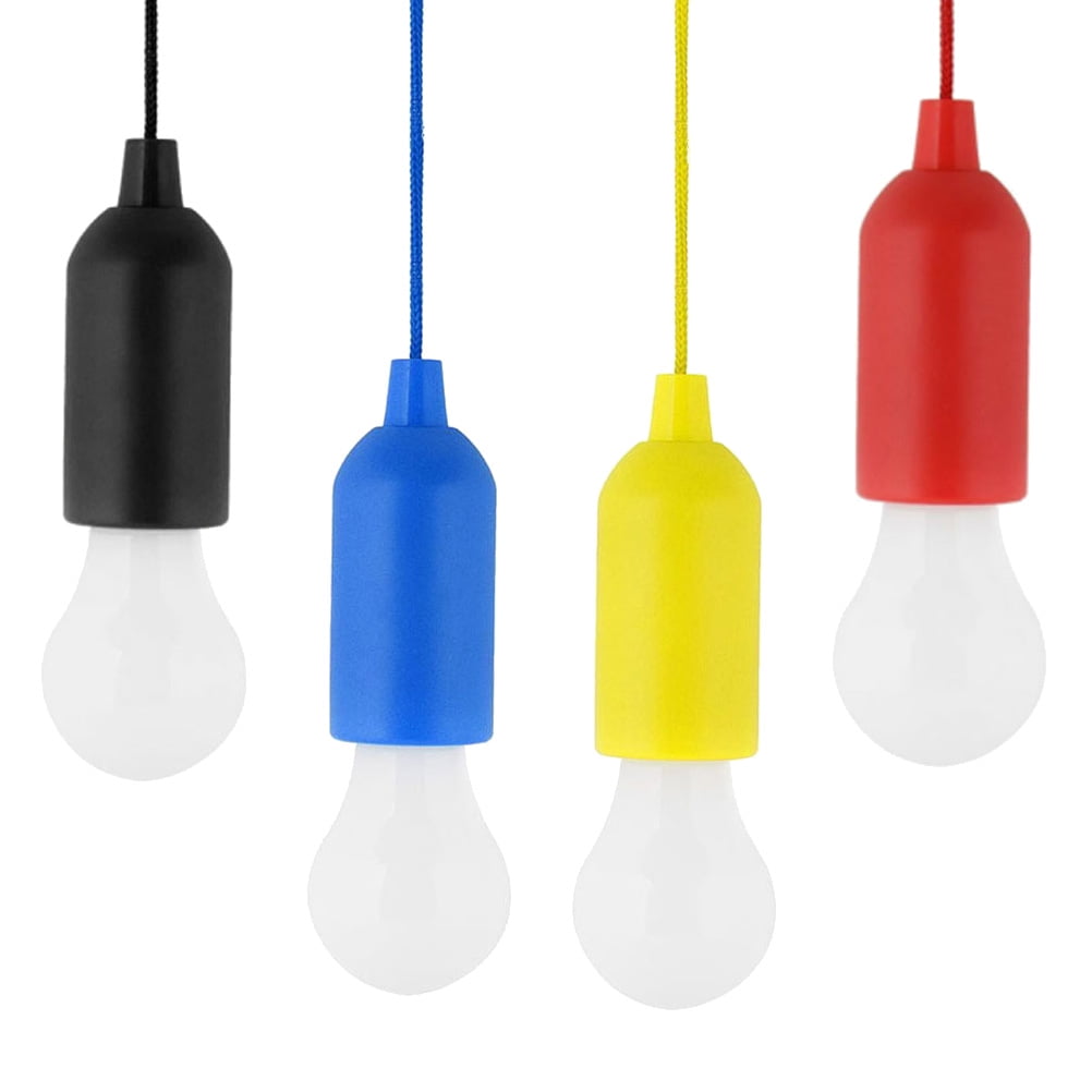 WORGEOUS 4 PCS/Set Pull Rope Light Bulb Camping Lantern Powered LED ...