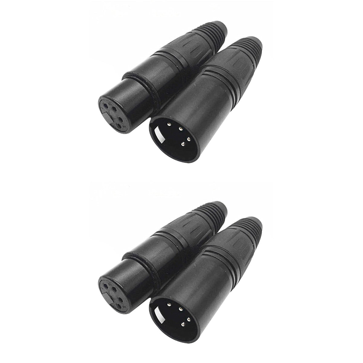 WORGEOUS 4 PCS XLR Plug Replacement Female Male Solder Type 4-Pin ...