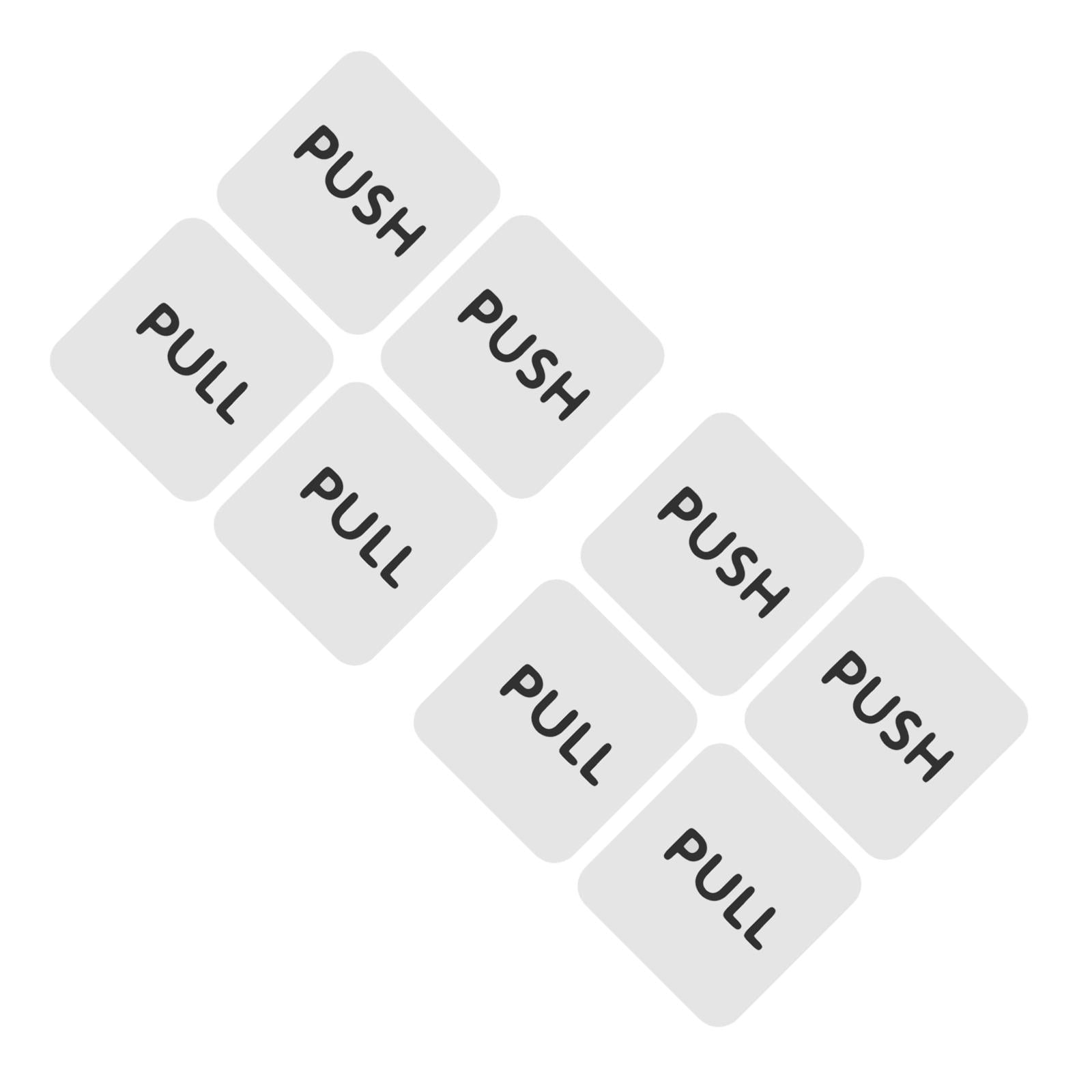 WORGEOUS 4 Pairs Self Adhesive Acrylic Push Pull Stickers Square Push ...
