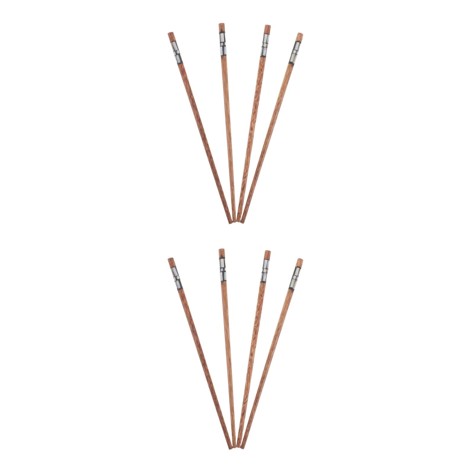 WORGEOUS 4 Pairs Travel Chopsticks Portable Long Chopstick Wooden ...
