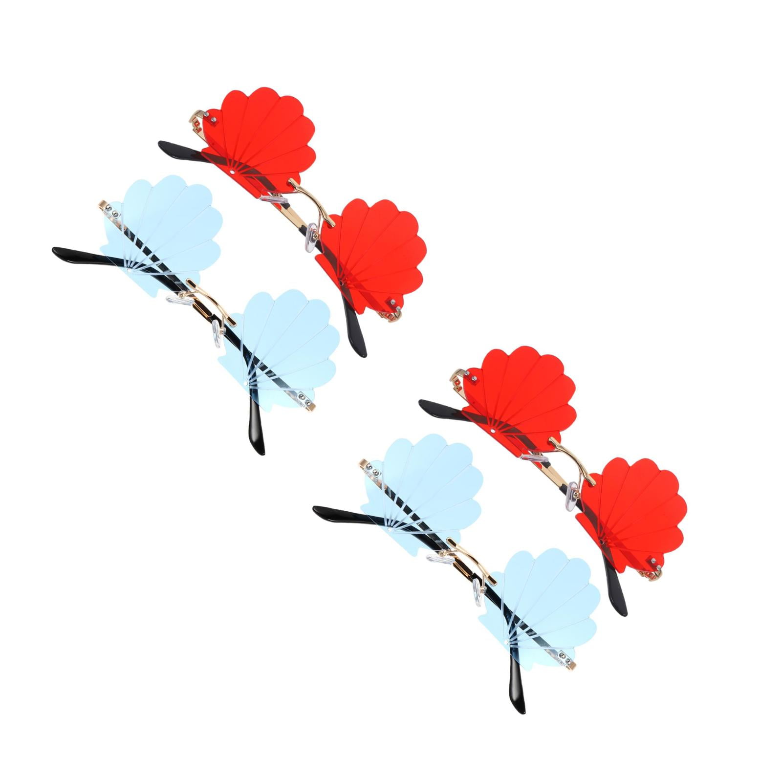 WORGEOUS 4 Pairs Of Trendy Frameless Seashell Glasses Seashell Shaped ...