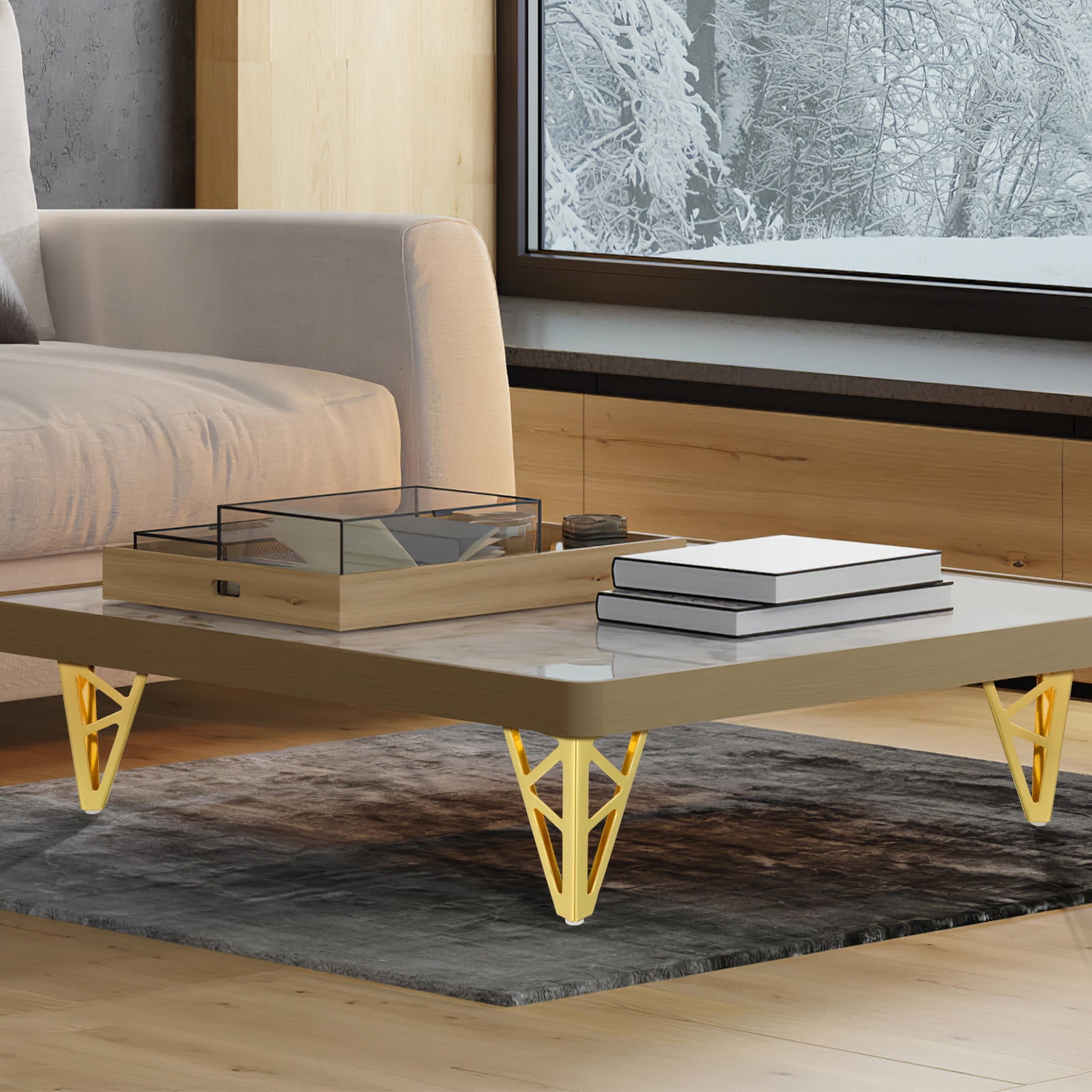 WORGEOUS 4 Pcs Cabinet Legs Metal Furniture Legs For Sofas Coffee Table ...