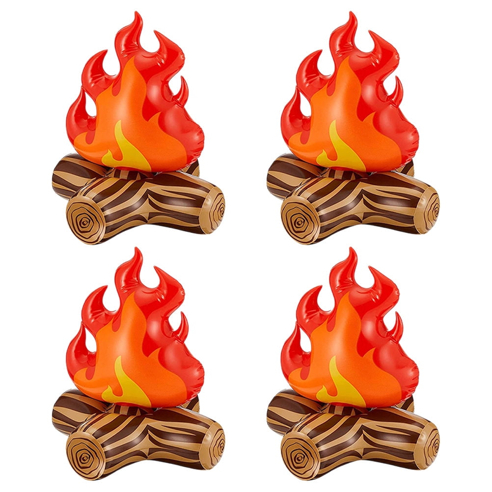 WORGEOUS 4 Pcs Campfire Balloon Props Realistic Campfire Decorations ...